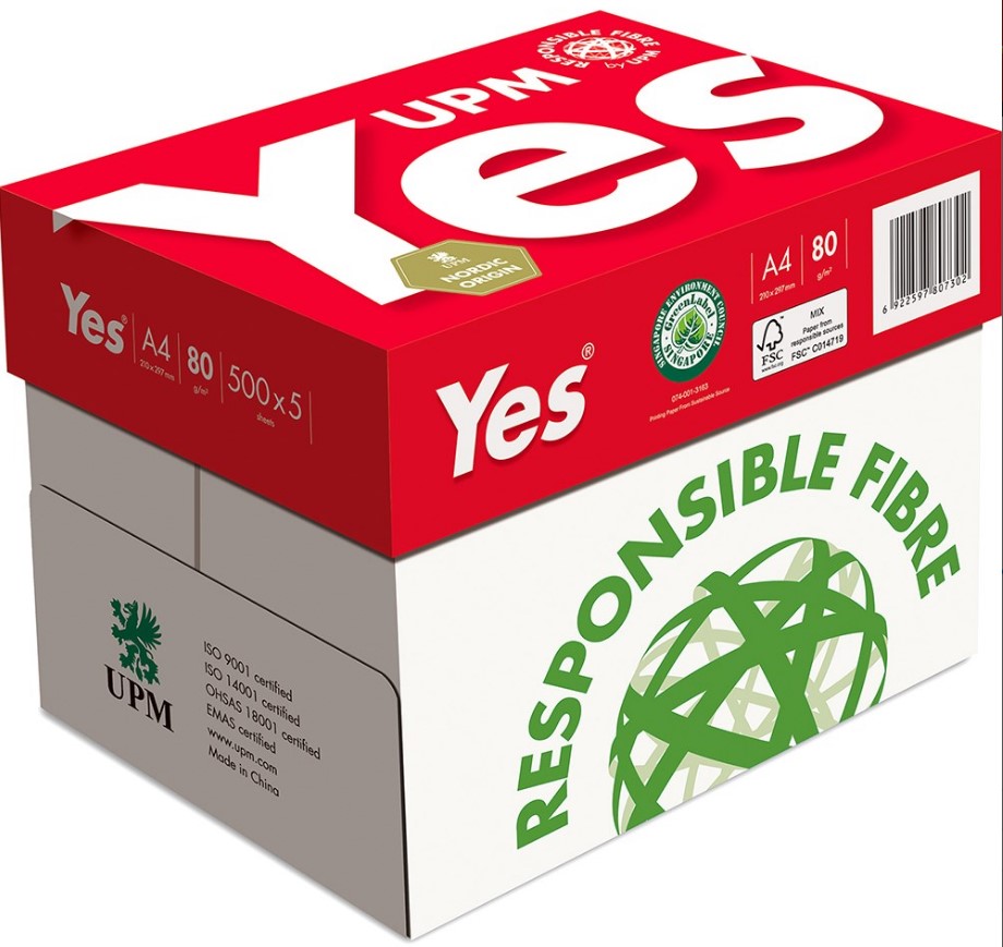 Paper - Yes Copy Paper A4 80gsm White Carton of 2500 Sheets - Lakes ...